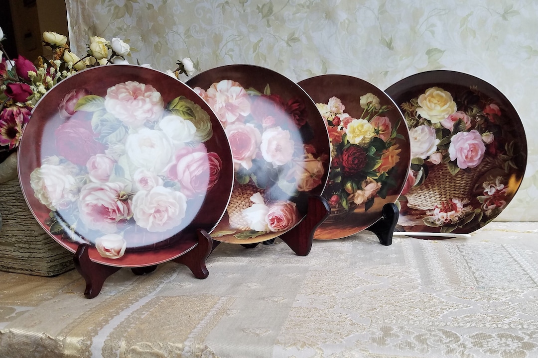 Fragrance Collection Art Plate: Baum Bros Bouquet of Roses Decor - Etsy