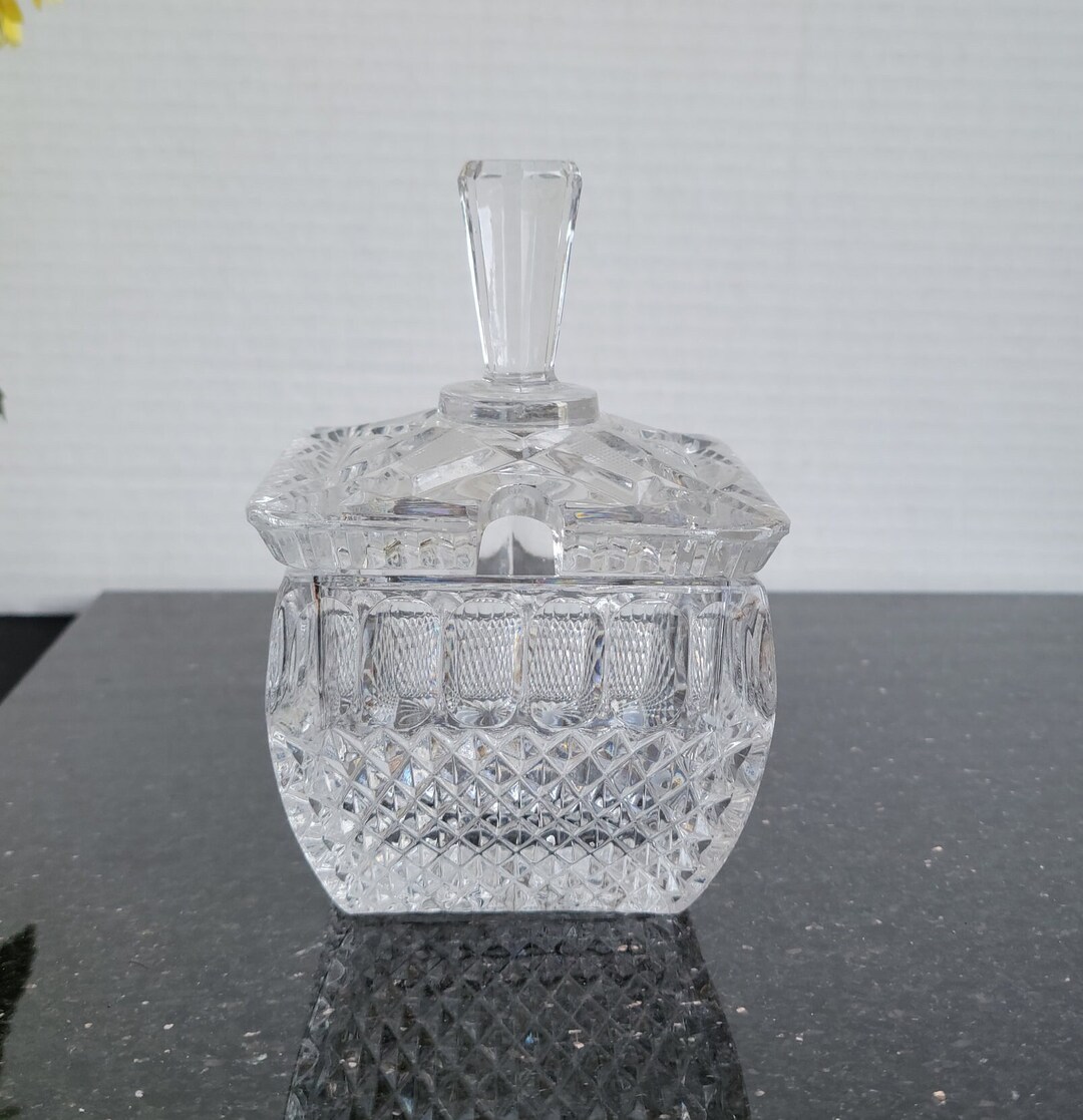 Crystal Square Condiment Dish / Sugar Bowl / Jam Dish - 5"h (with ...