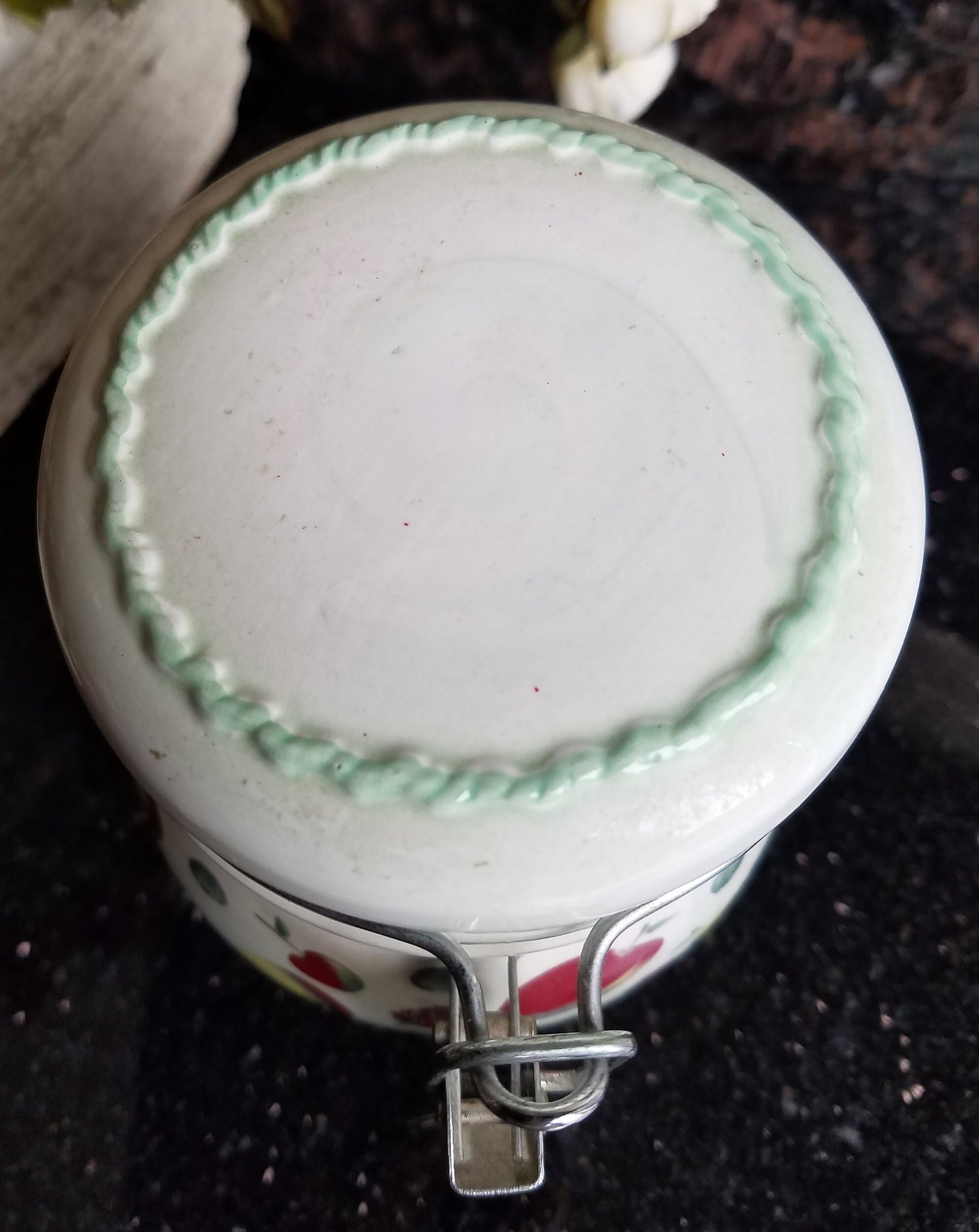 Vintage MSRF Ceramic Canister With Metal Hinged Locking Lid - Etsy