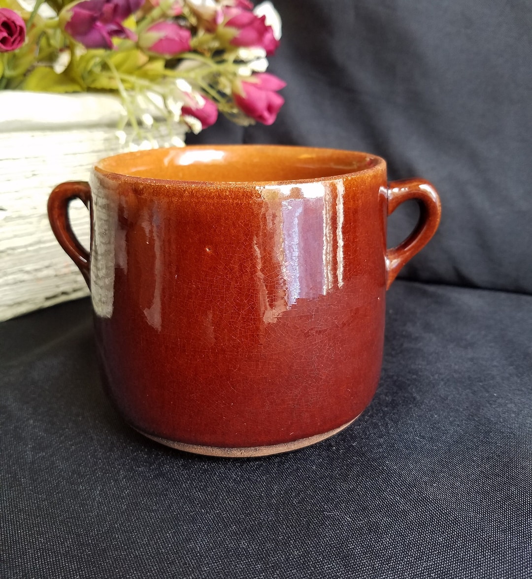 Small Brown Cooking Pot With Two Handle - Etsy