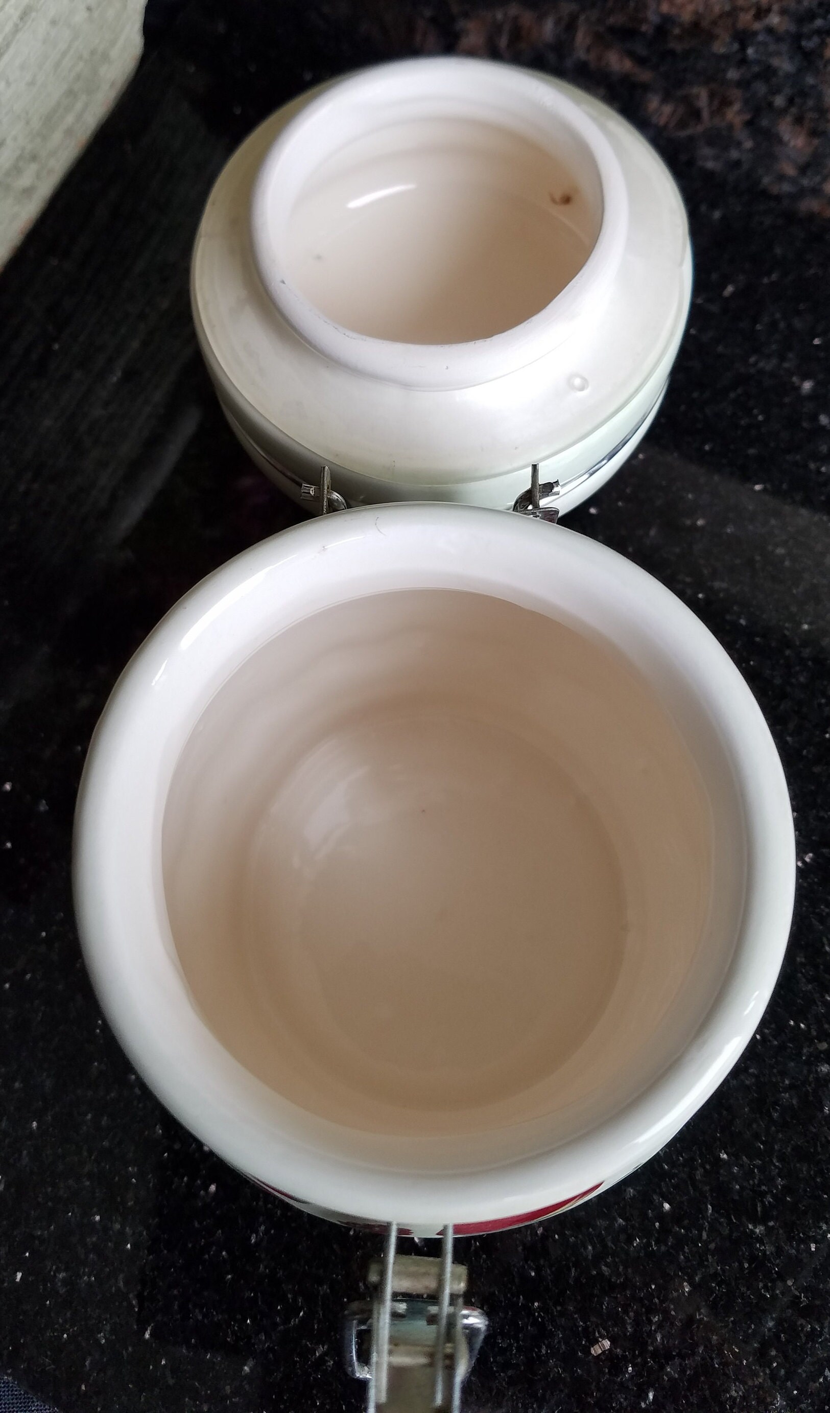 Vintage MSRF Ceramic Canister With Metal Hinged Locking Lid - Etsy