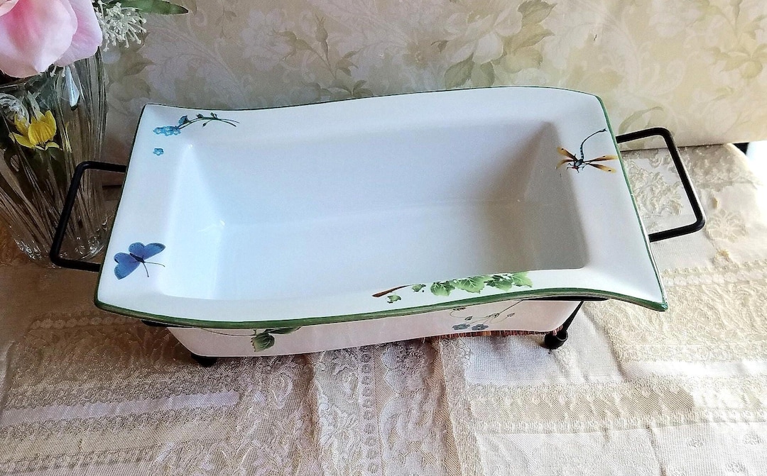 Temp-tations Presentable Ovenware Casserole Dish Set With Trivet Tray ...