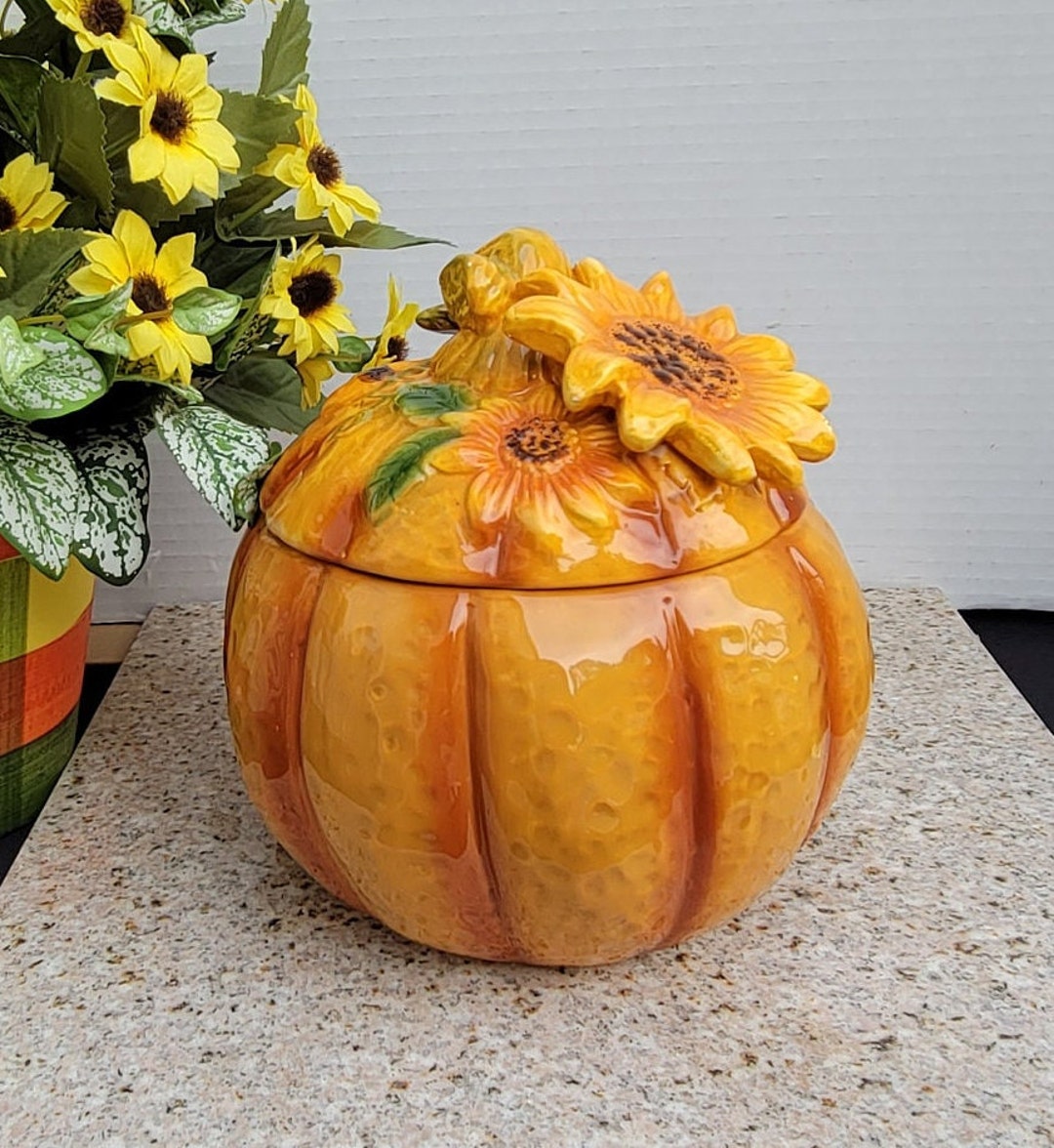 Ceramic Pumpkin Decor Small Cookie Jar / Serving Bowl / Canister - Etsy