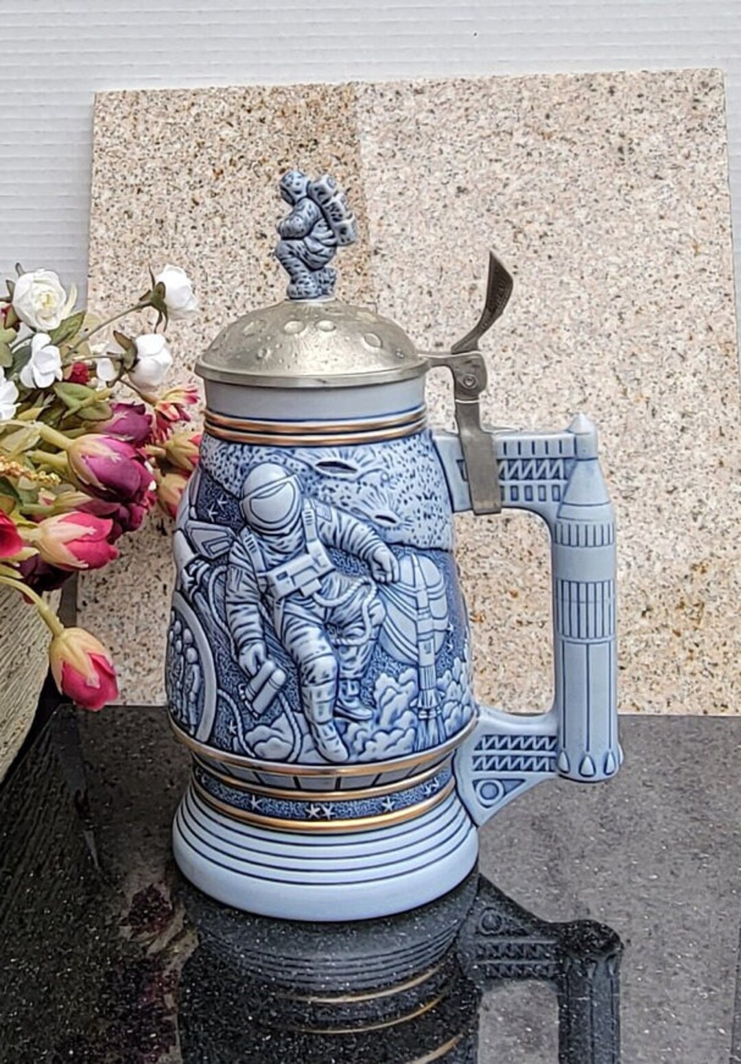 Avon Beer Stein With Hinged Lid conquest of Space Stein 10h - Etsy