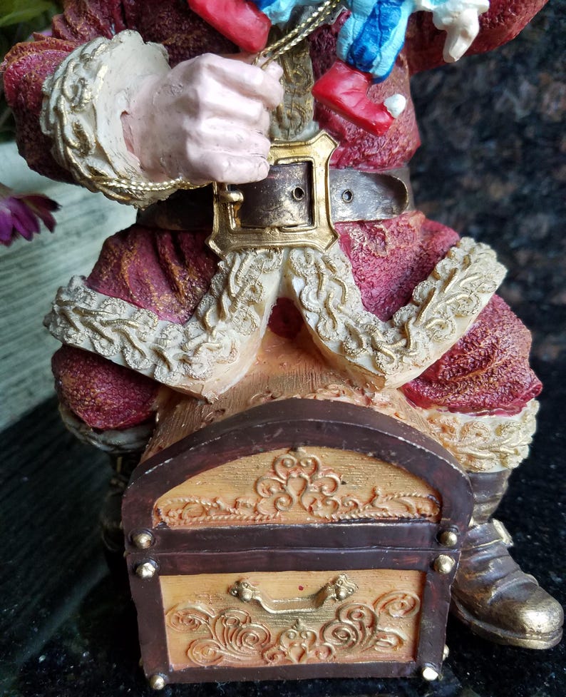 Christmas Santa Claus Sitting on a Treasure Chest Box - 9.75"h - Etsy