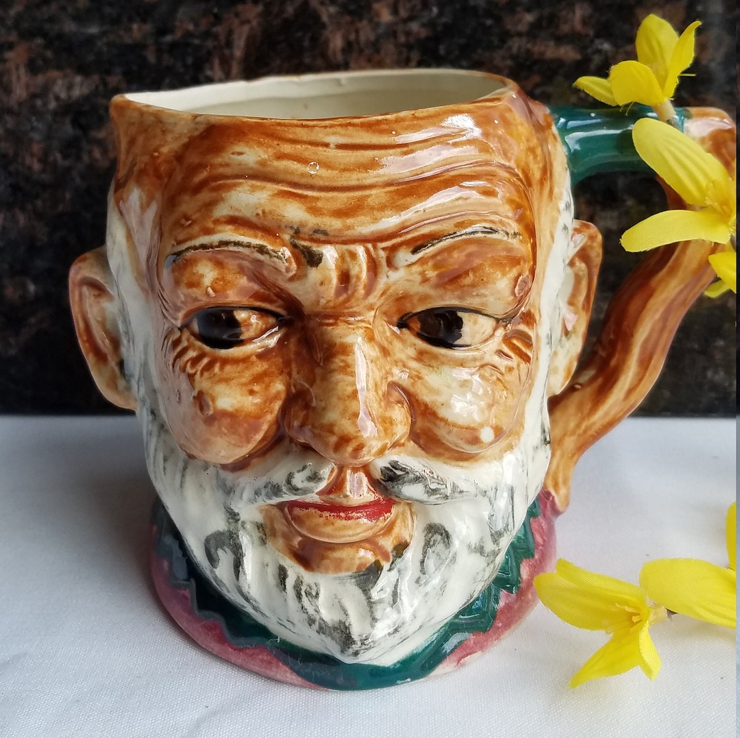 Vintage Ceramic Toby Style White Hair Gentleman Mug/japan - Etsy