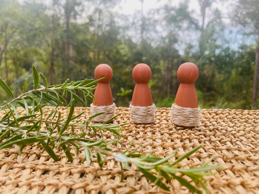 Indigenous Peg Dolls, Set of 3 - Etsy