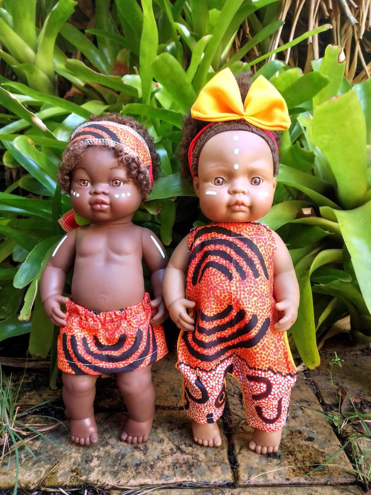 Aboriginal Girl and Boy Doll Set - Etsy Australia
