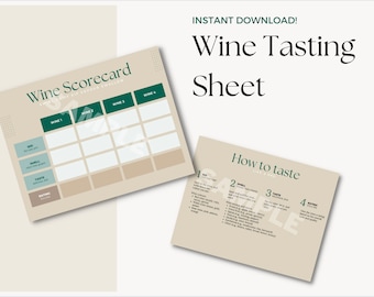Printable Wine Tasting Sheets - Etsy