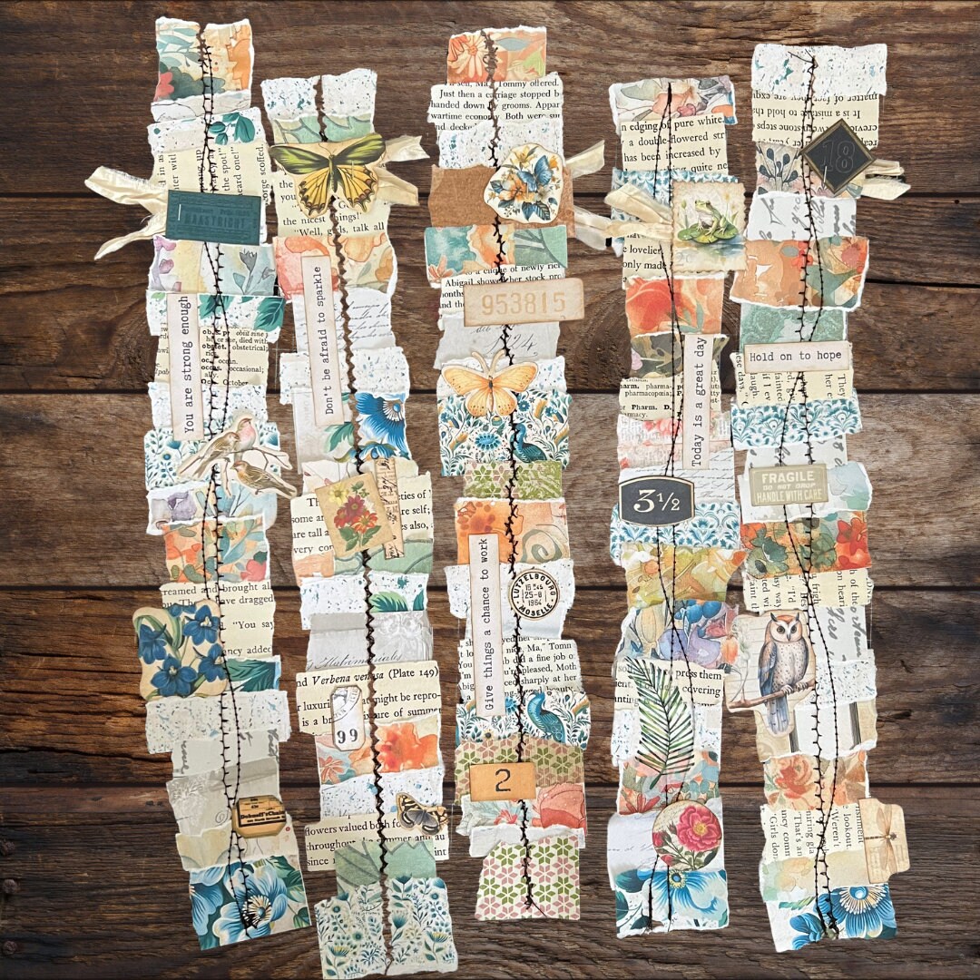 Decorated Snippet Tape Great for Junk Journals, Collage, Card Making ...