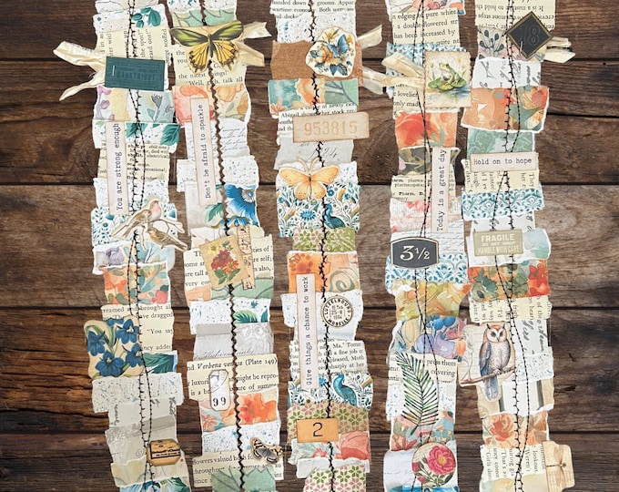 Decorated Snippet Tape ! Great for Junk Journals, Collage, Card Making ...