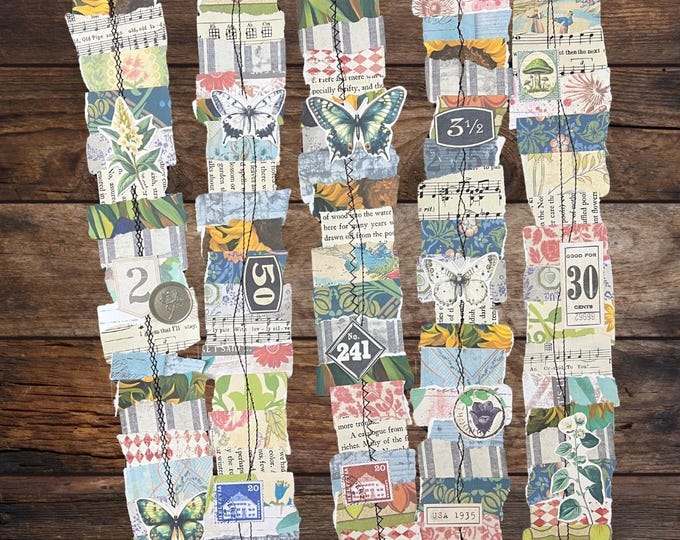 Decorated Snippet Tape ! Great for Junk Journals, Collage, Card Making ...
