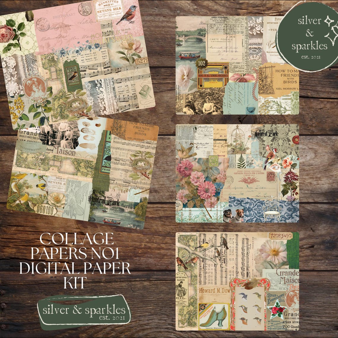 Collage Papers No1! Digital Papers & Ephemera Printable - Etsy