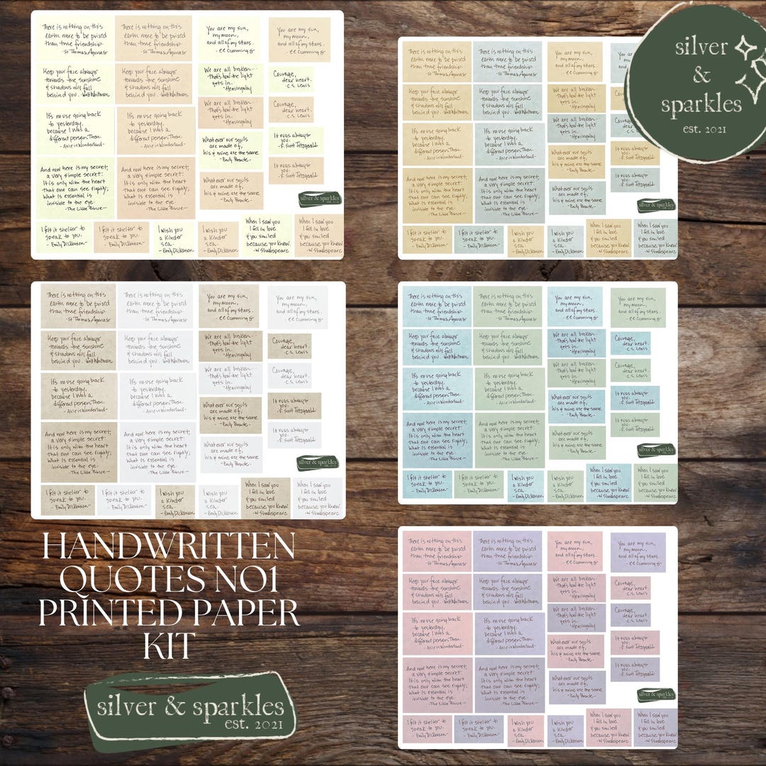 PRINTED Handwritten Quotes No1! Total of 5 Pages Printed and Shipped to ...