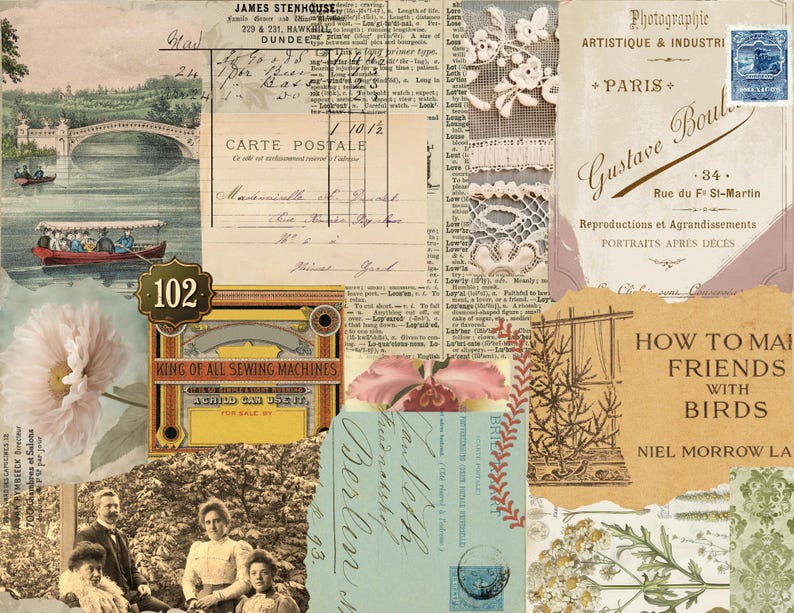 Collage Papers No1! Digital Papers & Ephemera Printable - Etsy