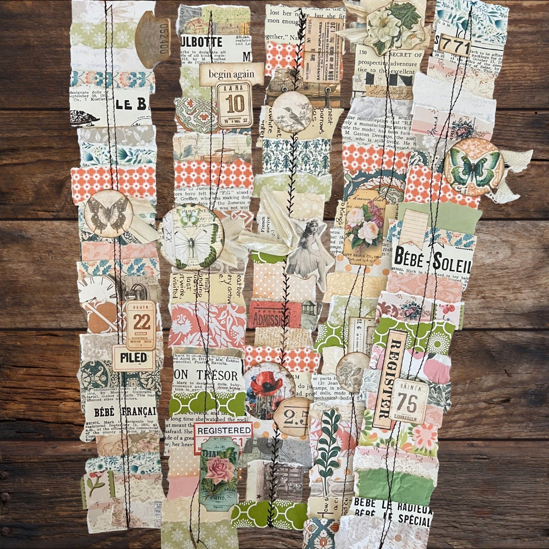 Decorated Snippet Tape Great for Junk Journals, Collage, Card Making ...