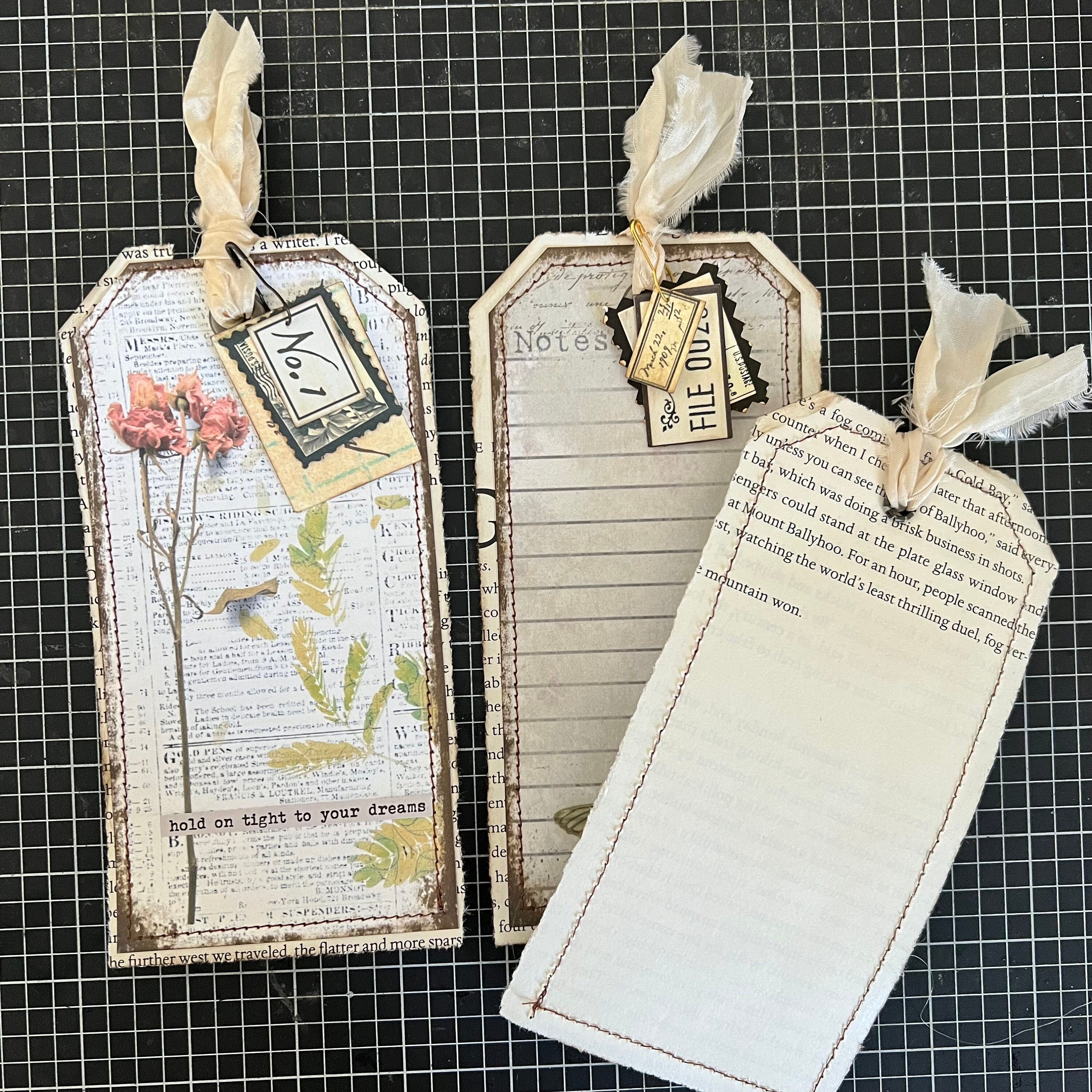 Set of Three Large Junk Journal Tags set 2 - Etsy