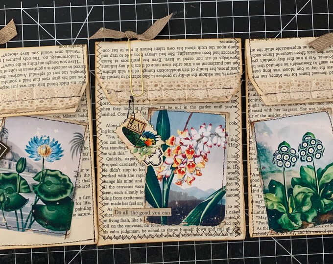 Stationery Set! Three Handmade "paper Bags" With Coffee Dyed Writing ...