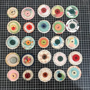 Paper Circles With Vintage Buttons Handmade Ephemera for Journal, Cards ...