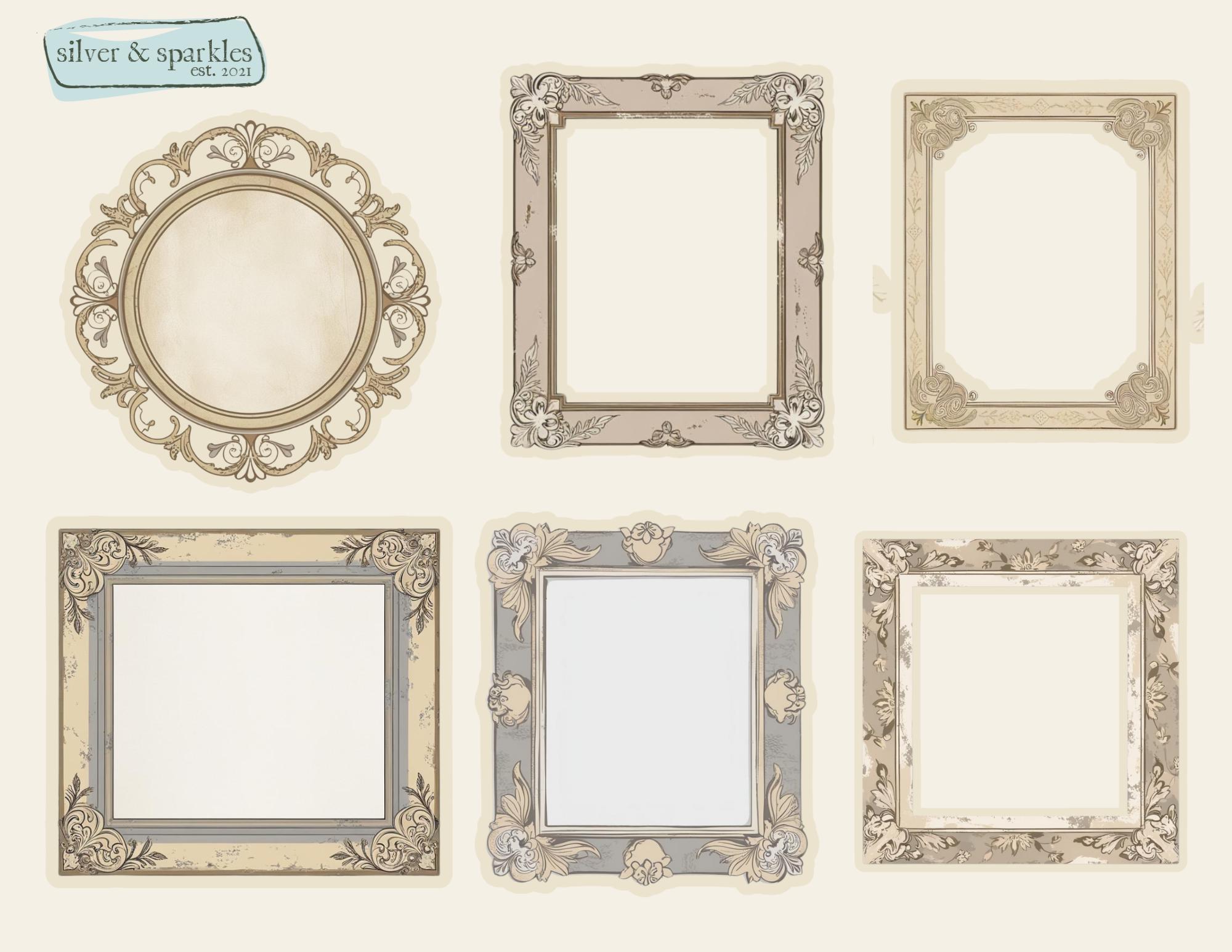 Easy Frames Fussy Cuts! Digital Papers & Ephemera Printable - Etsy