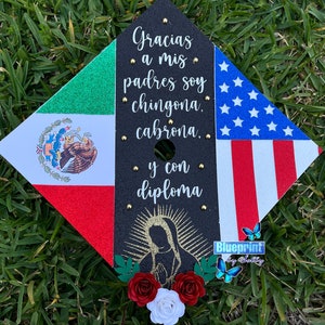 Mexico and US Flag Grad Cap, First Generation Grad Cap, Custom Grad ...
