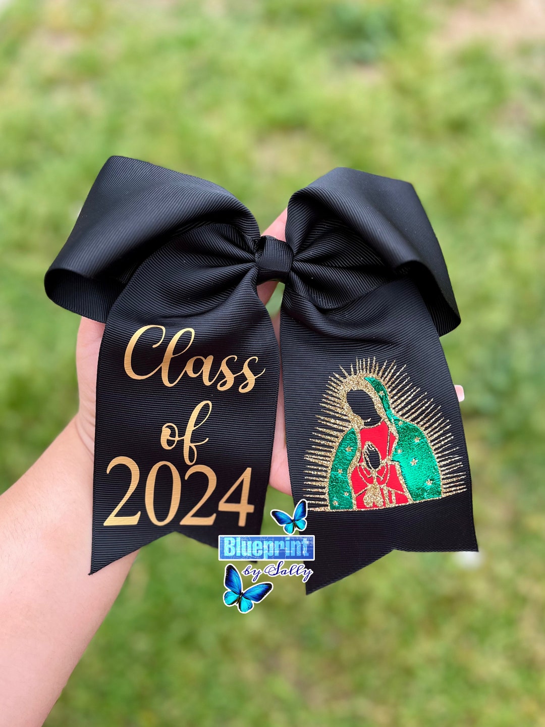 Graduation Bow, Virgencita Grad Cap Bow, Class of 2025, Gradcap Bow ...