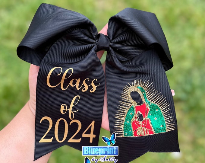 Graduation Bow, Virgencita Grad Cap Bow, Class of 2024, Gradcap Bow ...