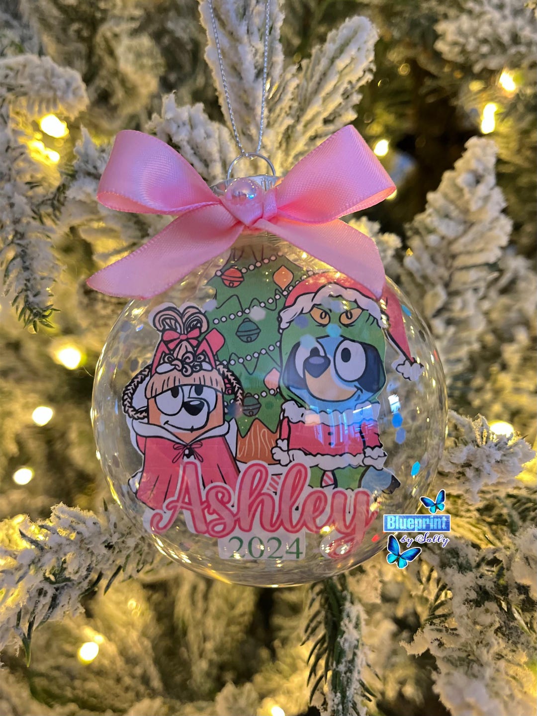 Bluey Christmas Ornament, Grinchmas Ornament, Bluey Grinch, Custom ...