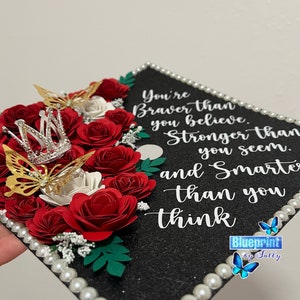 Crown Graduation Topper, Flower Graduation Cap, Brave Grad Cap, First ...