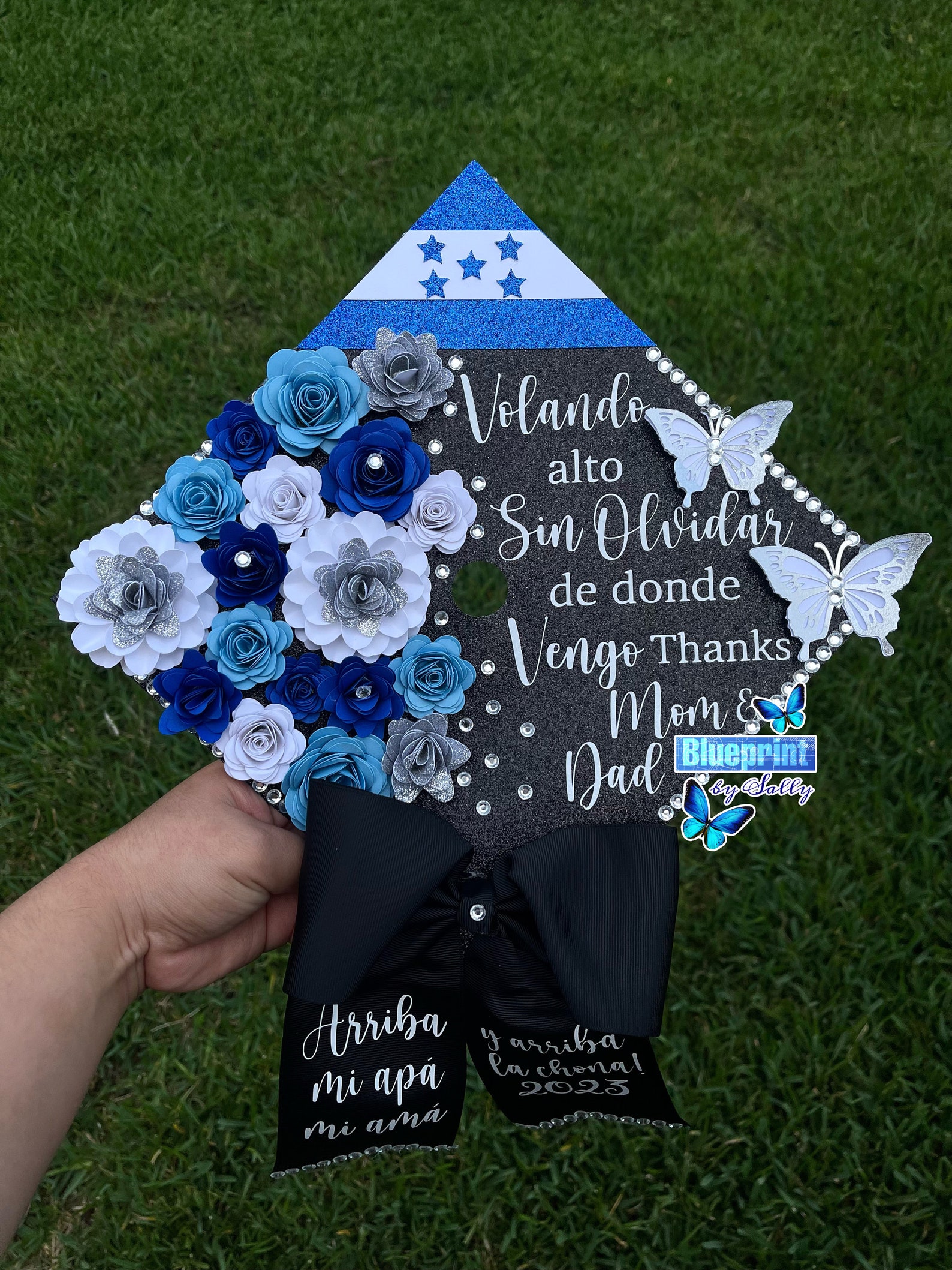 Honduras First Generation Grad Cap, Honduras Flag, Class of 2024, Royal ...