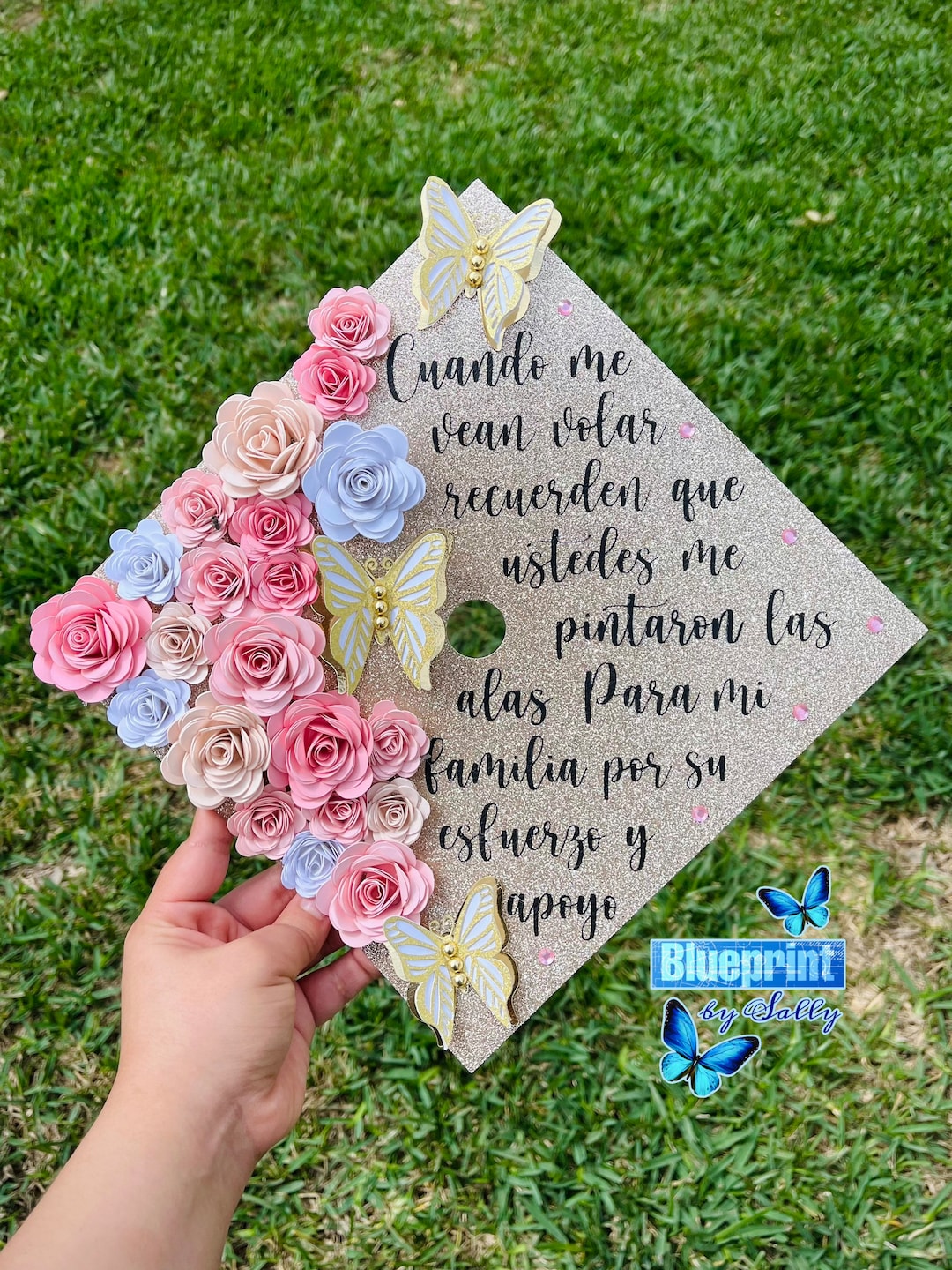 Pink Graduation Cap, Pink and Gold Grad Cap, Shades of Pink Grad, First ...