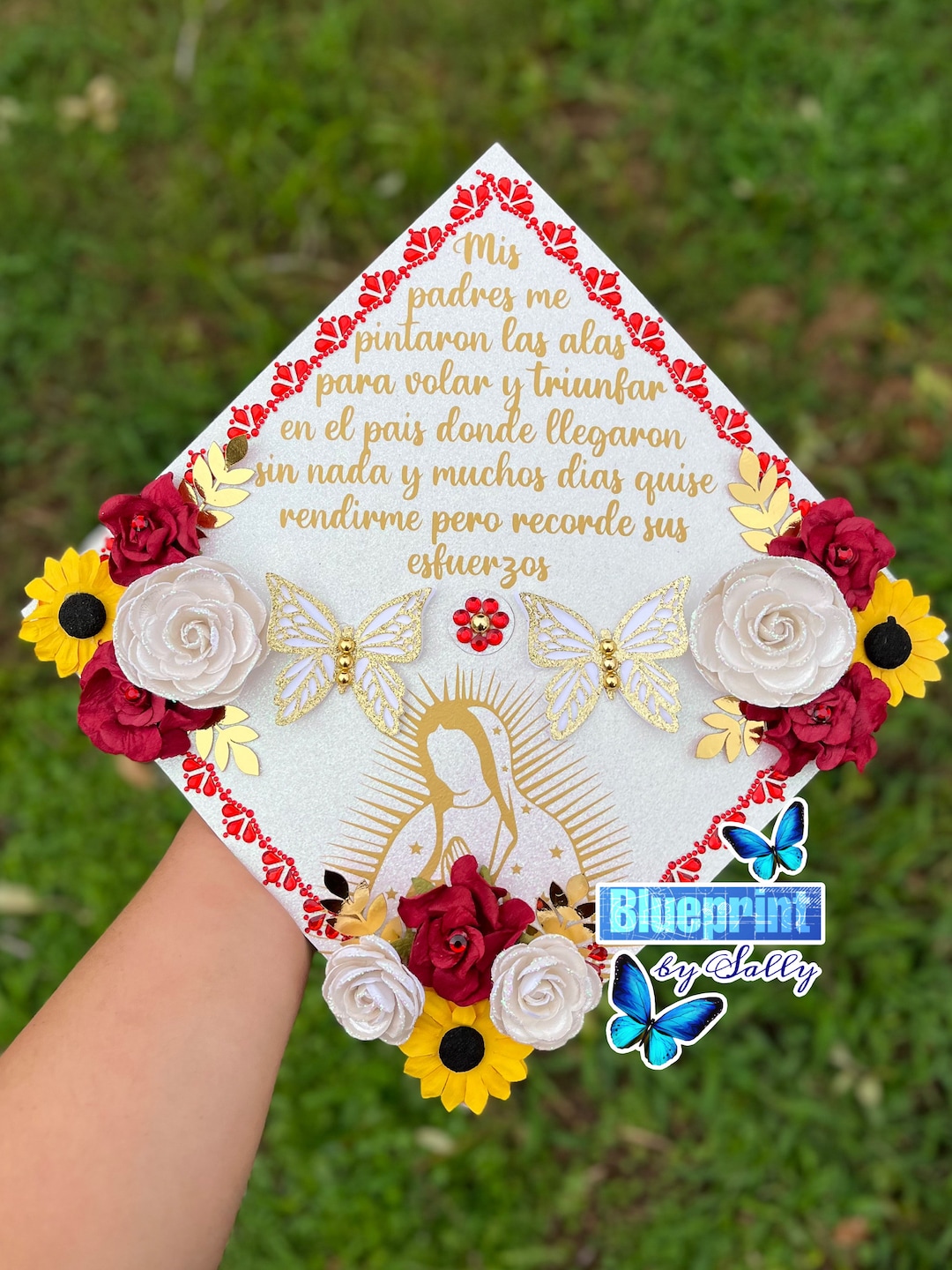 Graduation Flower Cap Topper, 1st Generation Graduate, Mexico ...