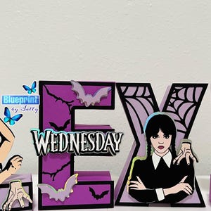 Wednesday 3D Letters, Wednesday Party Decor, Spooky Birthday Girl ...