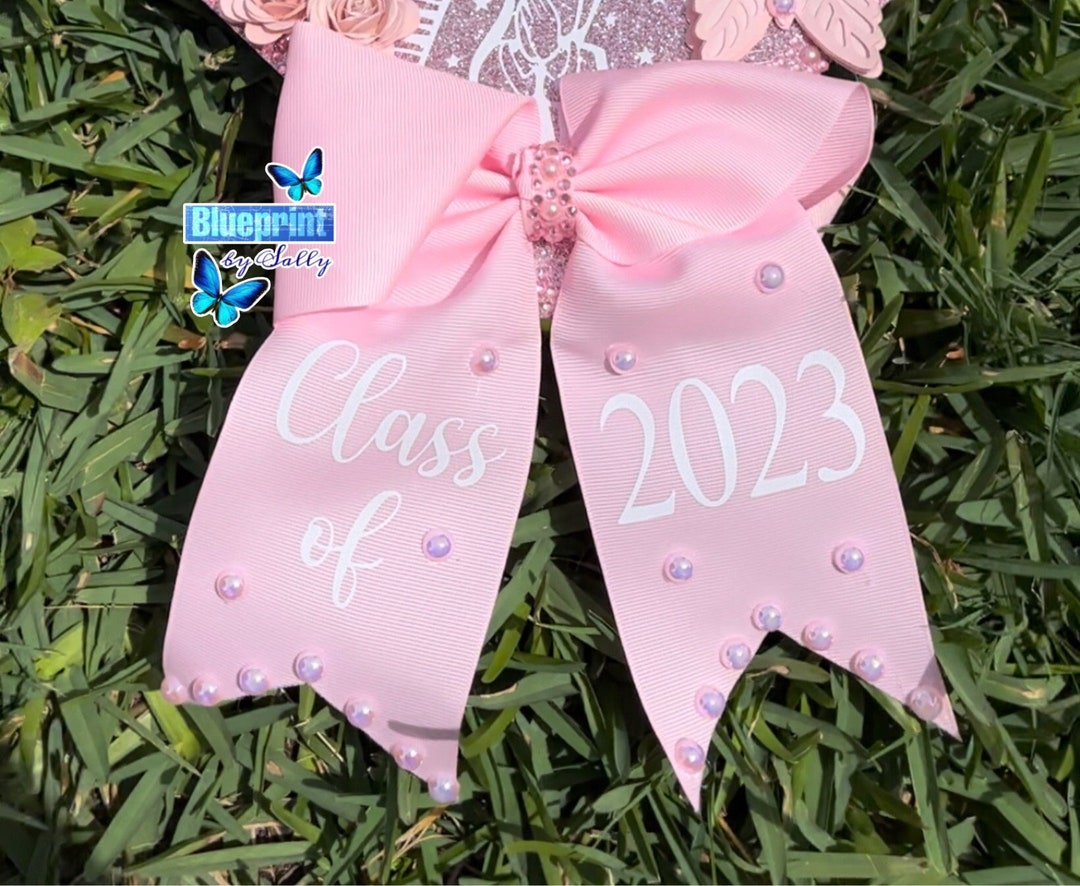 Graduation Bow, Pink Grad Cap Bow, Class of 2025, Gradcap Bow ...