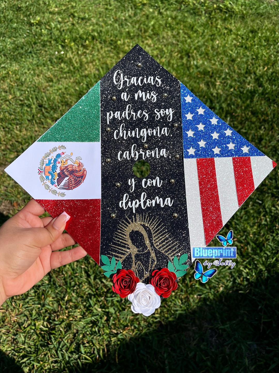Mexico and US Flag Grad Cap, First Generation Grad Cap, Custom Grad ...