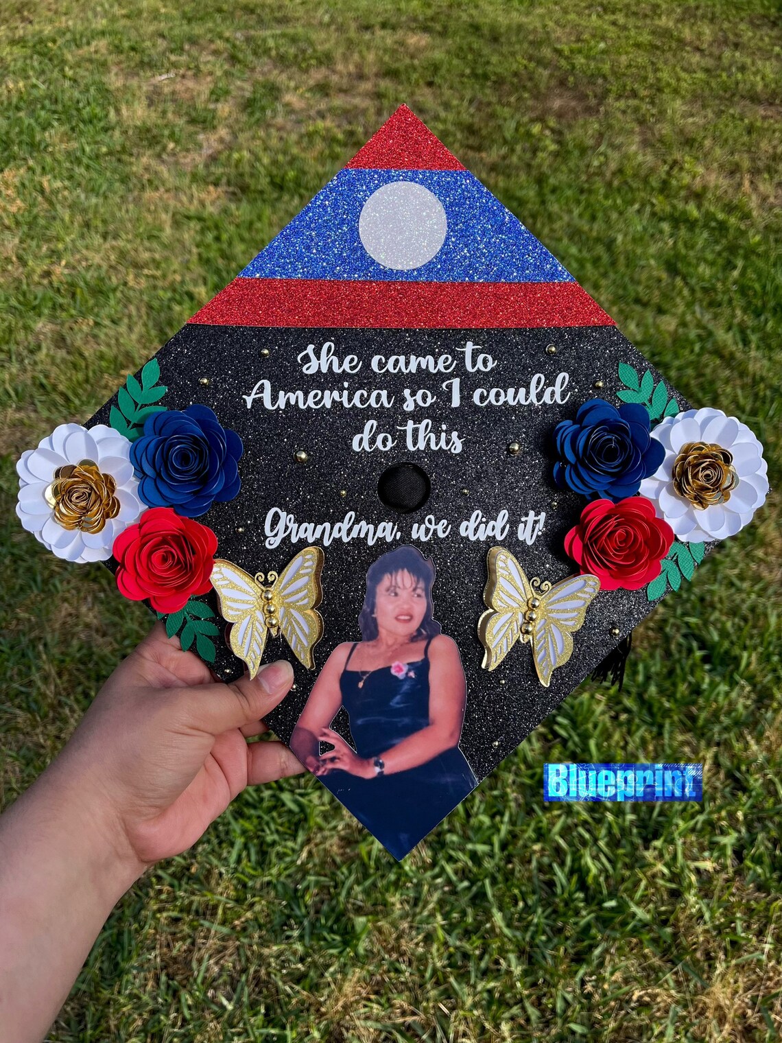 Laos Graduation Cap, Laos Custom Grad Cap, Family Grad Cap, First ...