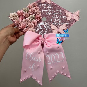 Graduation Bow, Pink Grad Cap Bow, Class of 2025, Gradcap Bow ...