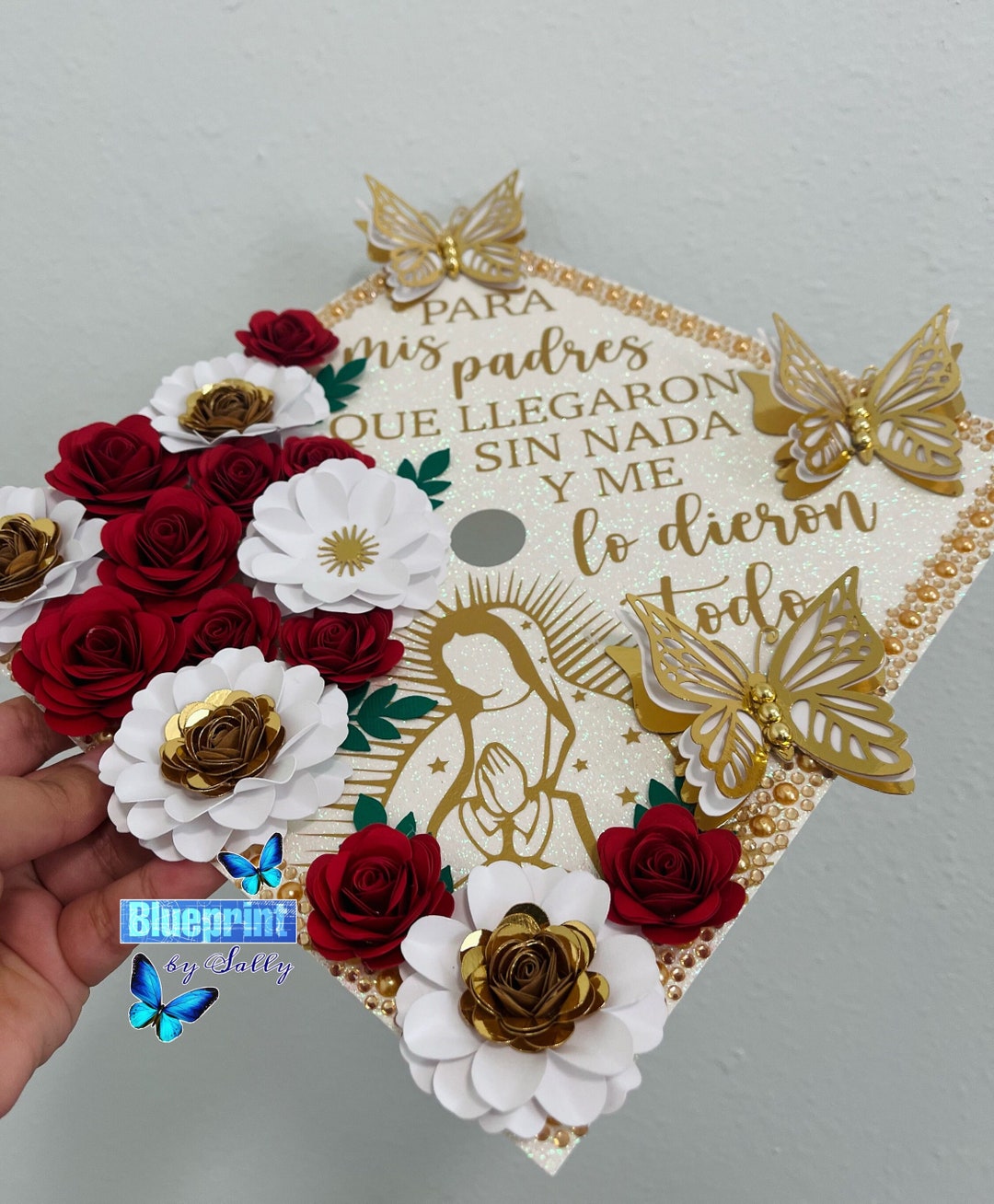 Graduation Flower Cap Topper, 1st Generation Graduate, Mexico ...