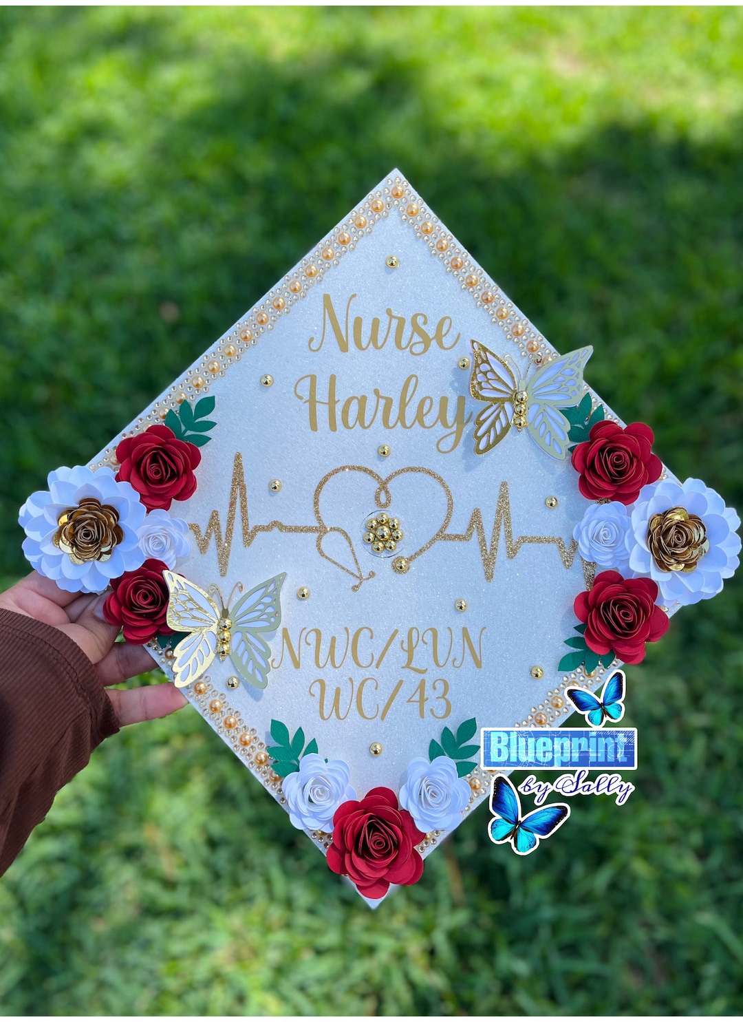 Nursing Graduation Flower Cap Topper, 1st Generation Graduate, Class of ...
