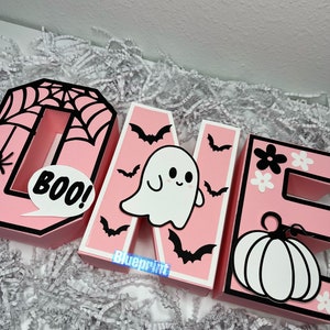 Spooky One 3D Letters, Spooky One Theme, Pink Halloween, Spooky One ...