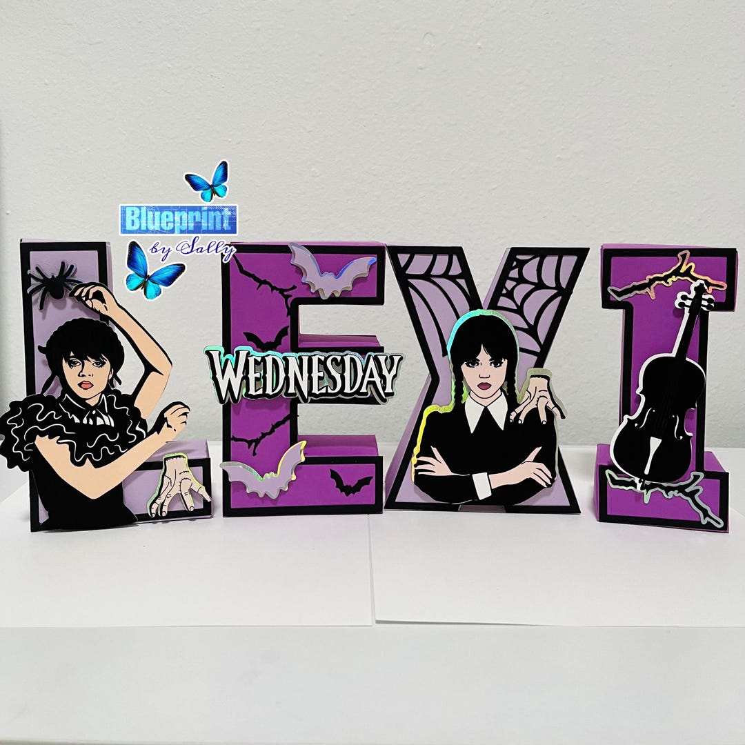 Wednesday 3D Letters, Wednesday Party Decor, Spooky Birthday Girl ...