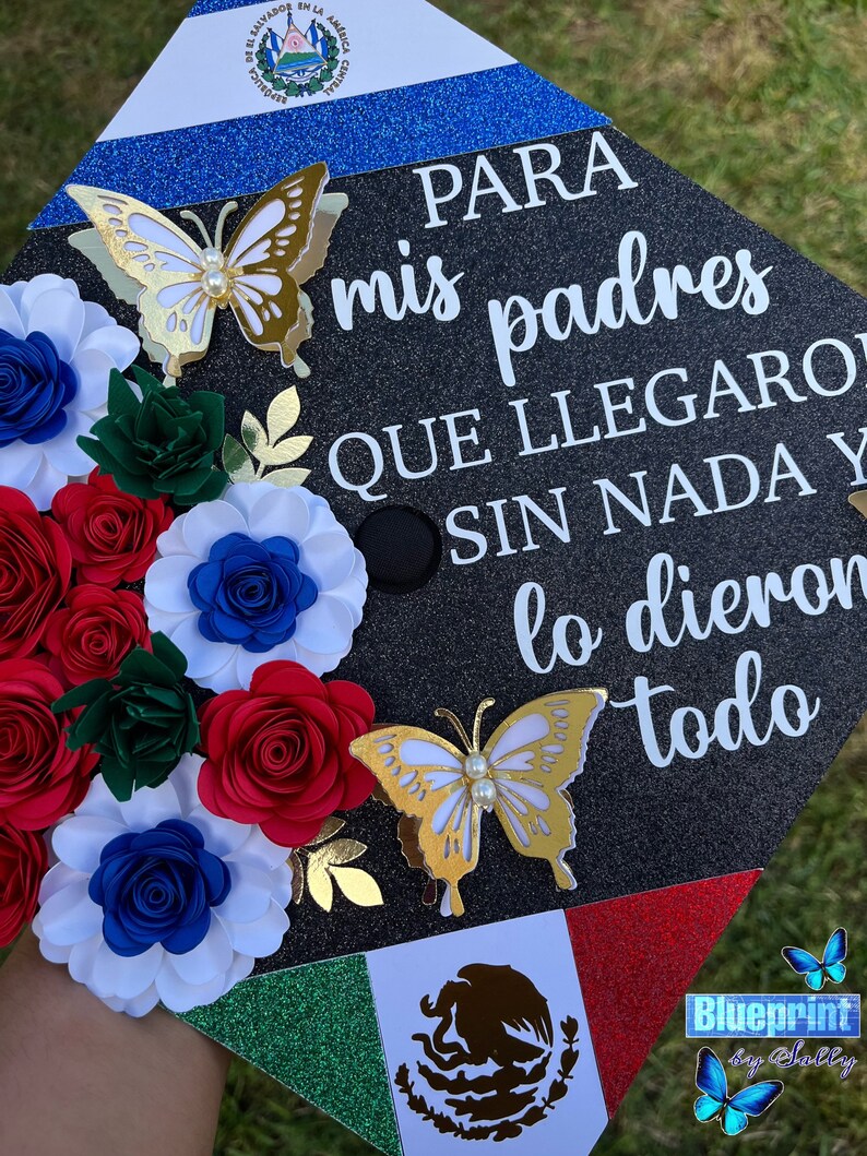 El Salvador and Mexico Grad Cap First Generation Grad Cap - Etsy