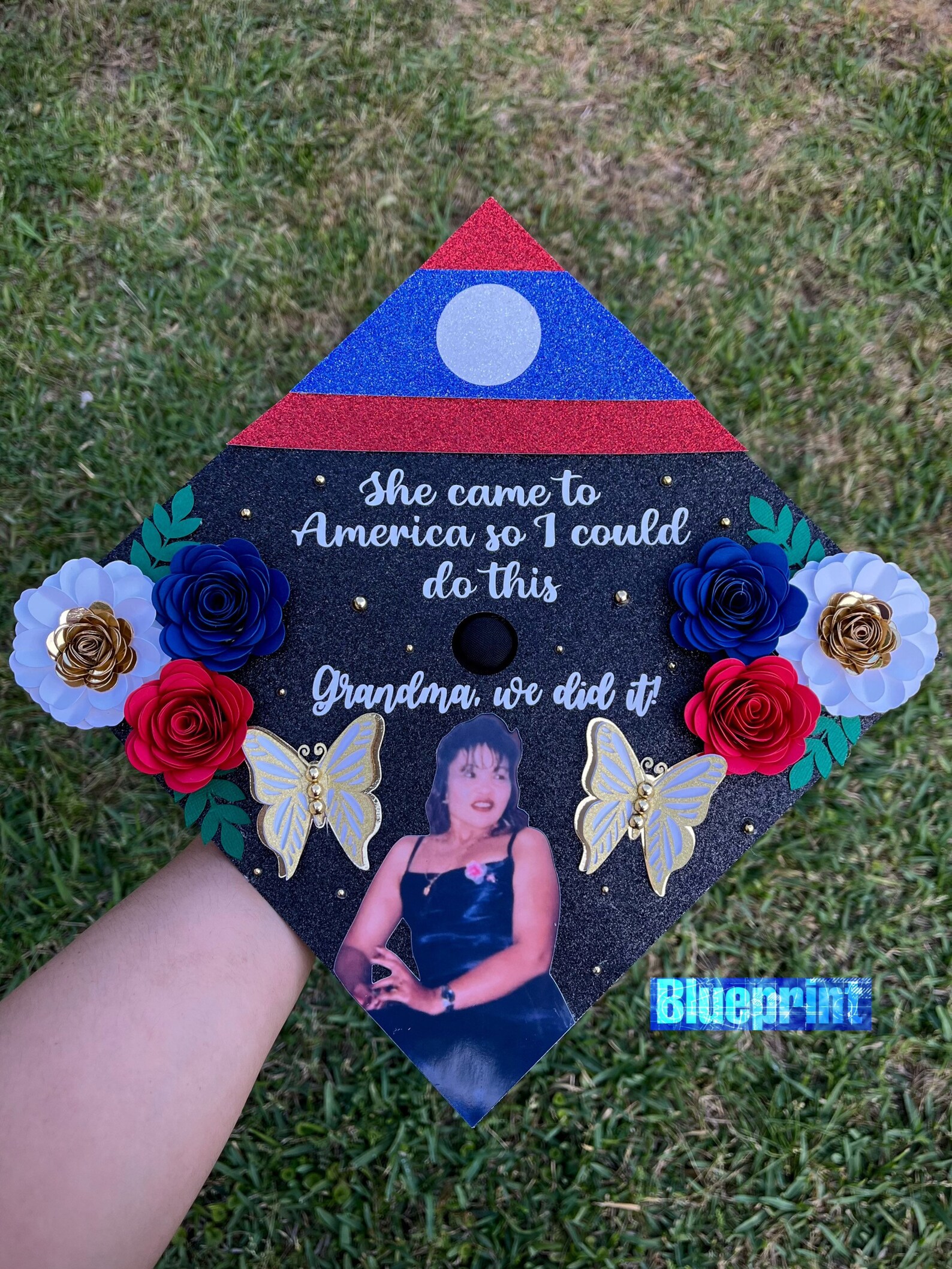 Laos Graduation Cap, Laos Custom Grad Cap, Family Grad Cap, First ...