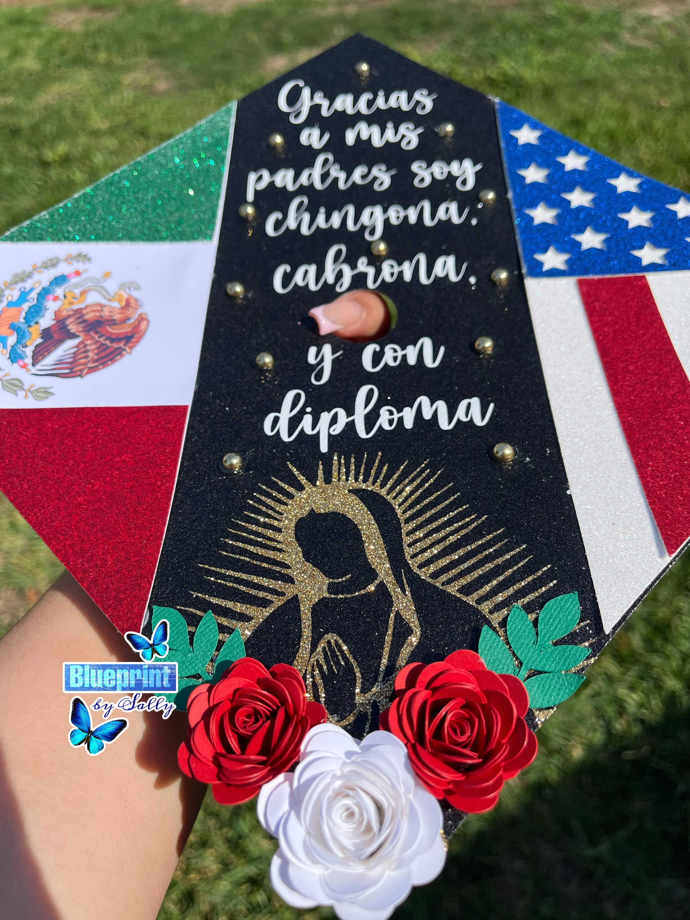Mexico and US Flag Grad Cap, First Generation Grad Cap, Custom Grad ...