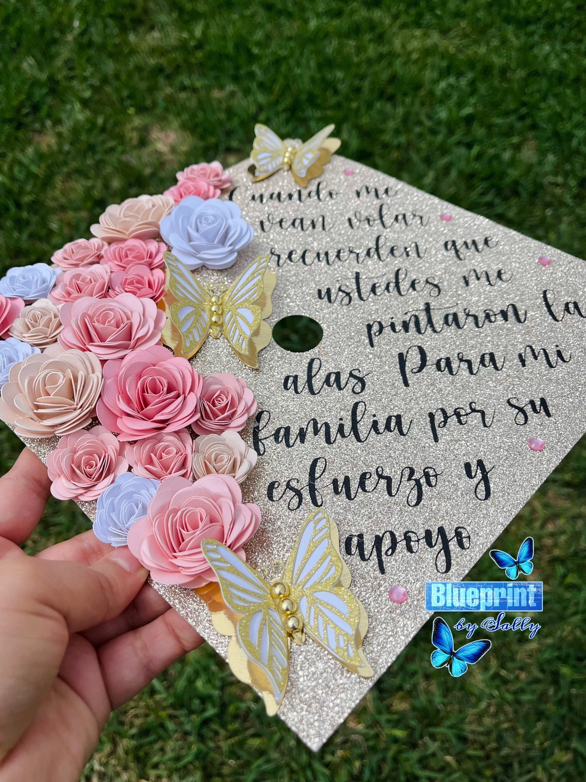 Pink Graduation Cap, Pink and Gold Grad Cap, Shades of Pink Grad, First ...