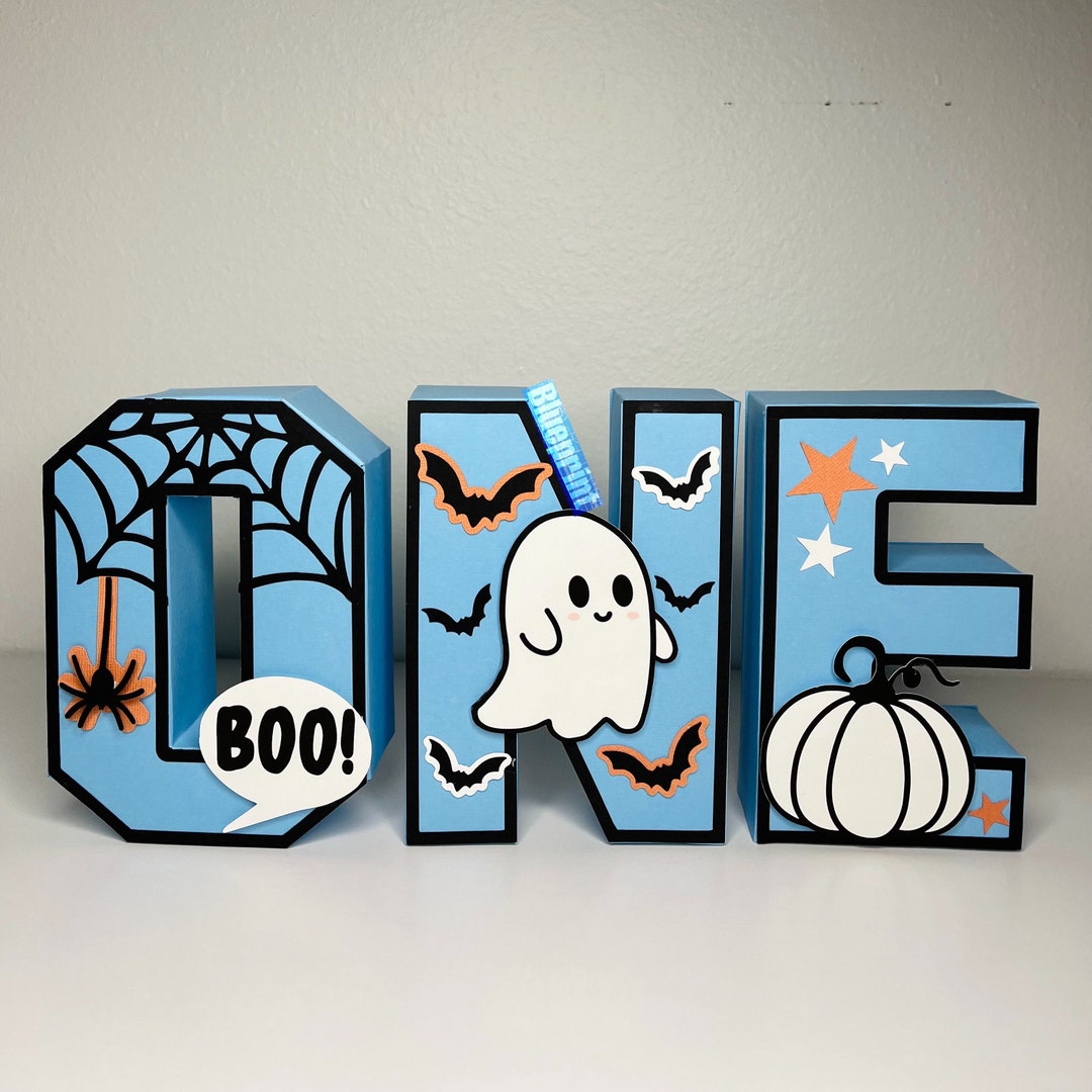 Spooky One 3D Letters, Spooky One Boy, Blue Halloween, Little Boo Party ...