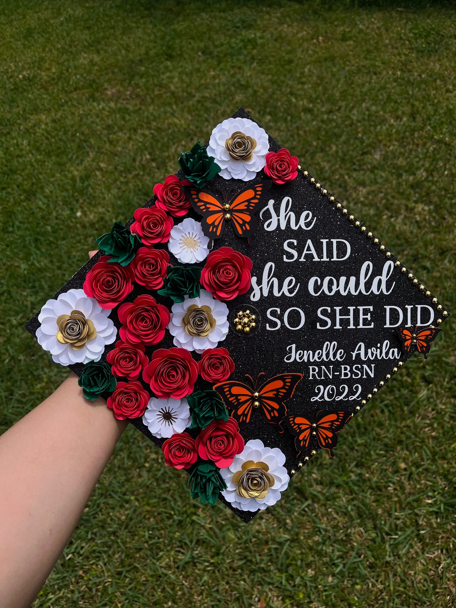 Graduation Cap Topper, Mexico Graduation Cap, Monarch Butterfly ...