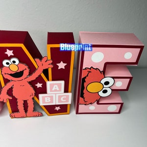 Pink Elmo Theme 3D Letters, Girl Elmo Theme, Elmo’s Word, Pink Sesame ...