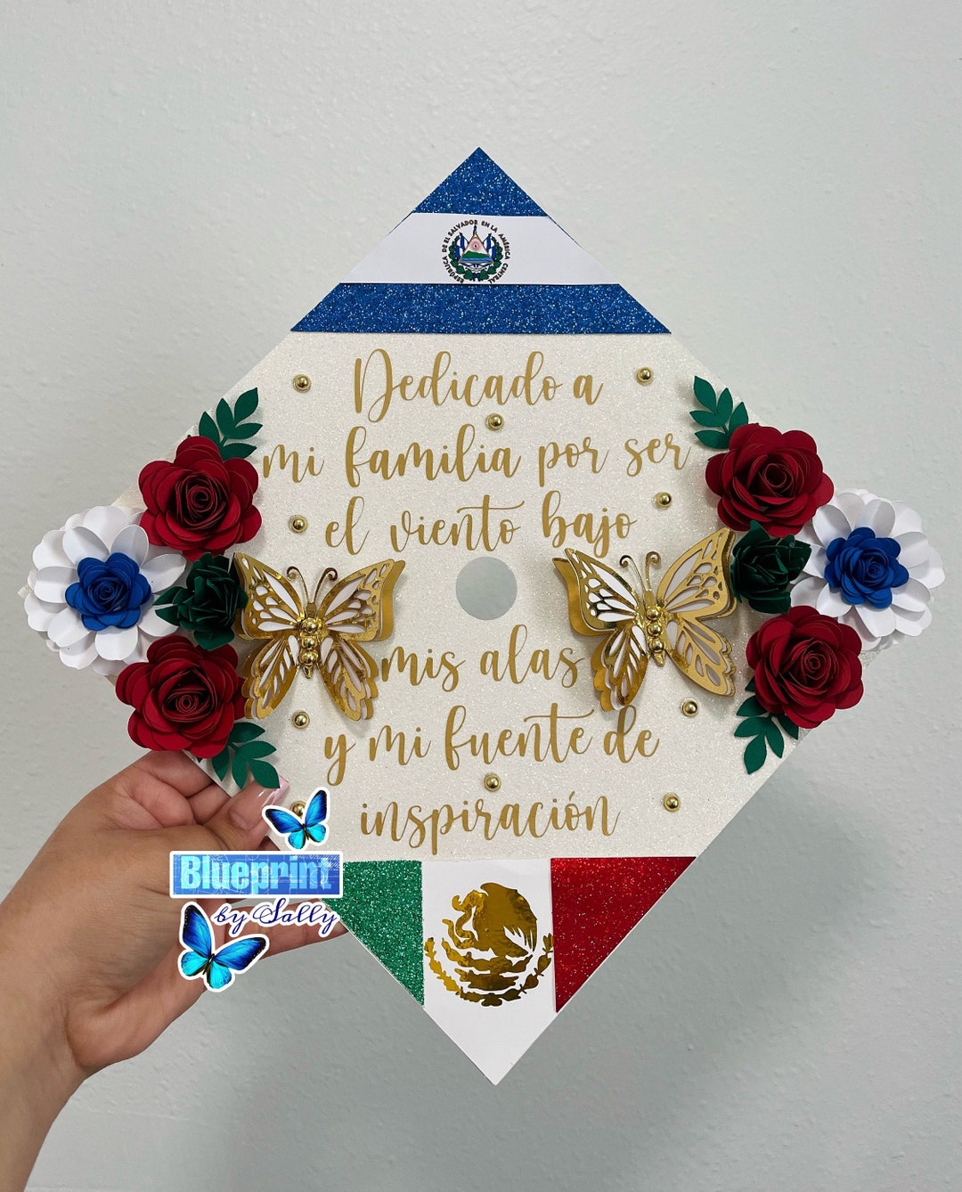 El Salvador and Mexico Grad Cap, First Generation Grad Cap, Custom Grad ...