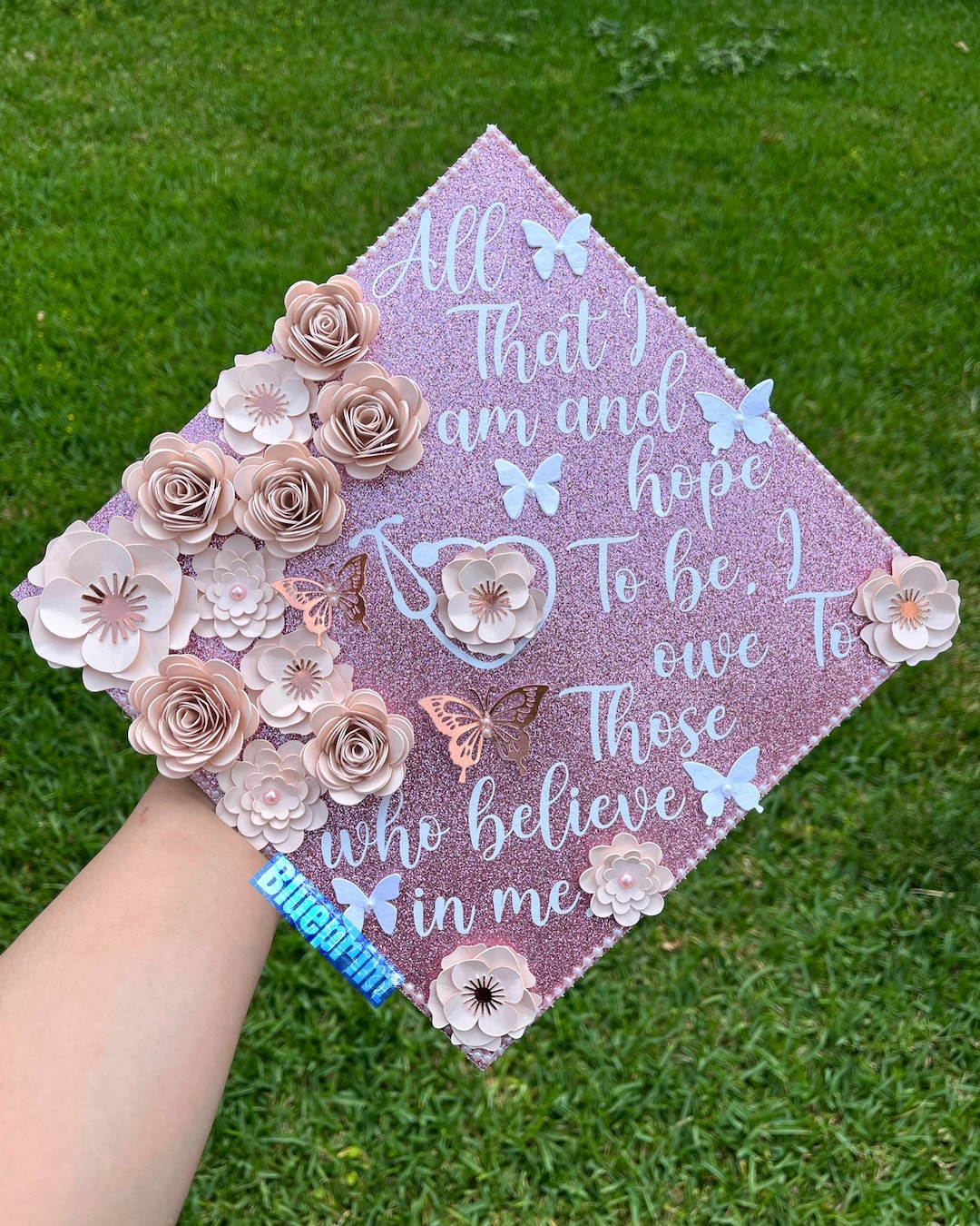 Topper de graduación rosa, topper de graduación desnudo, gorra de ...